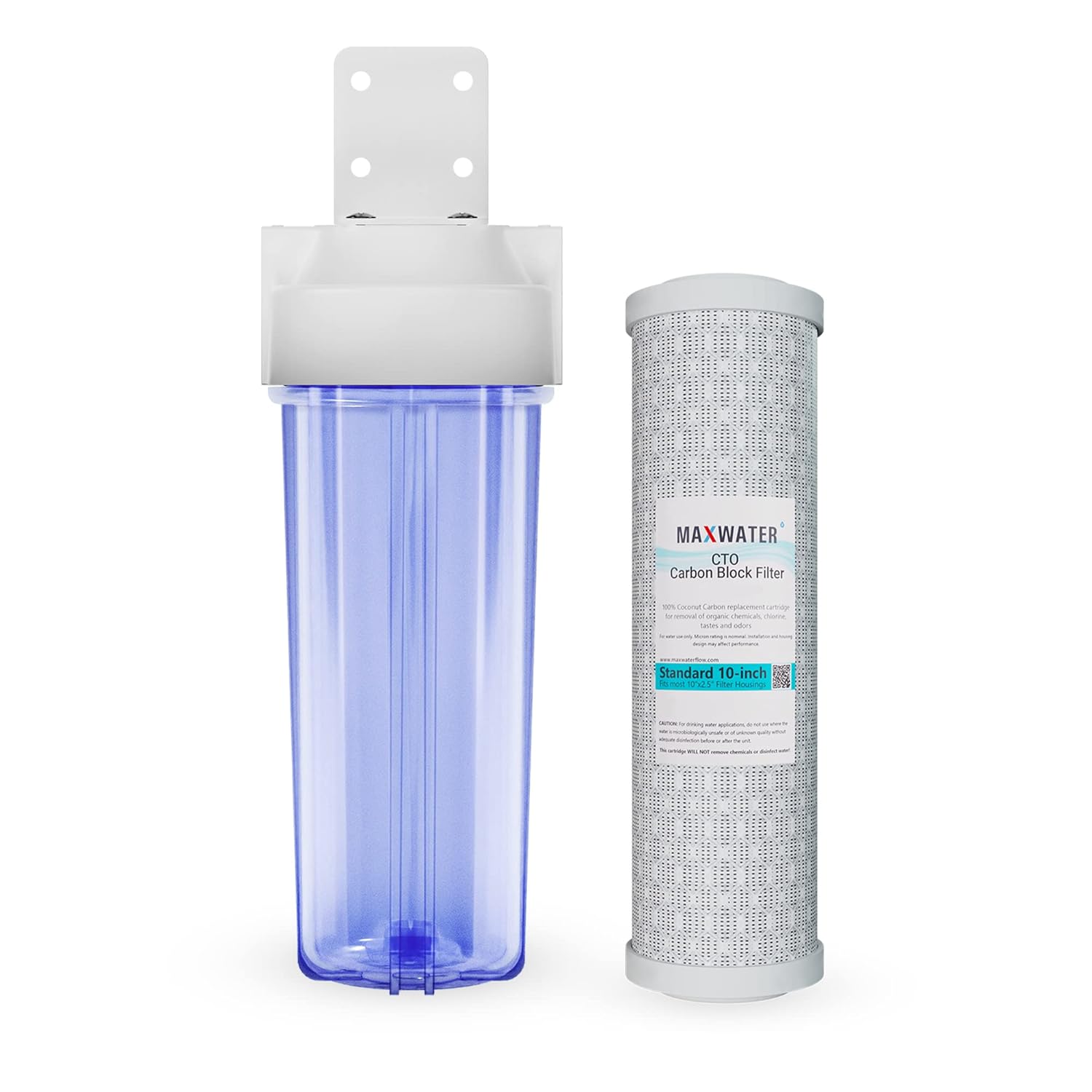 10" Whole House 1 Stage Pre-Aquarium Water Filter System, Clear Filter ...