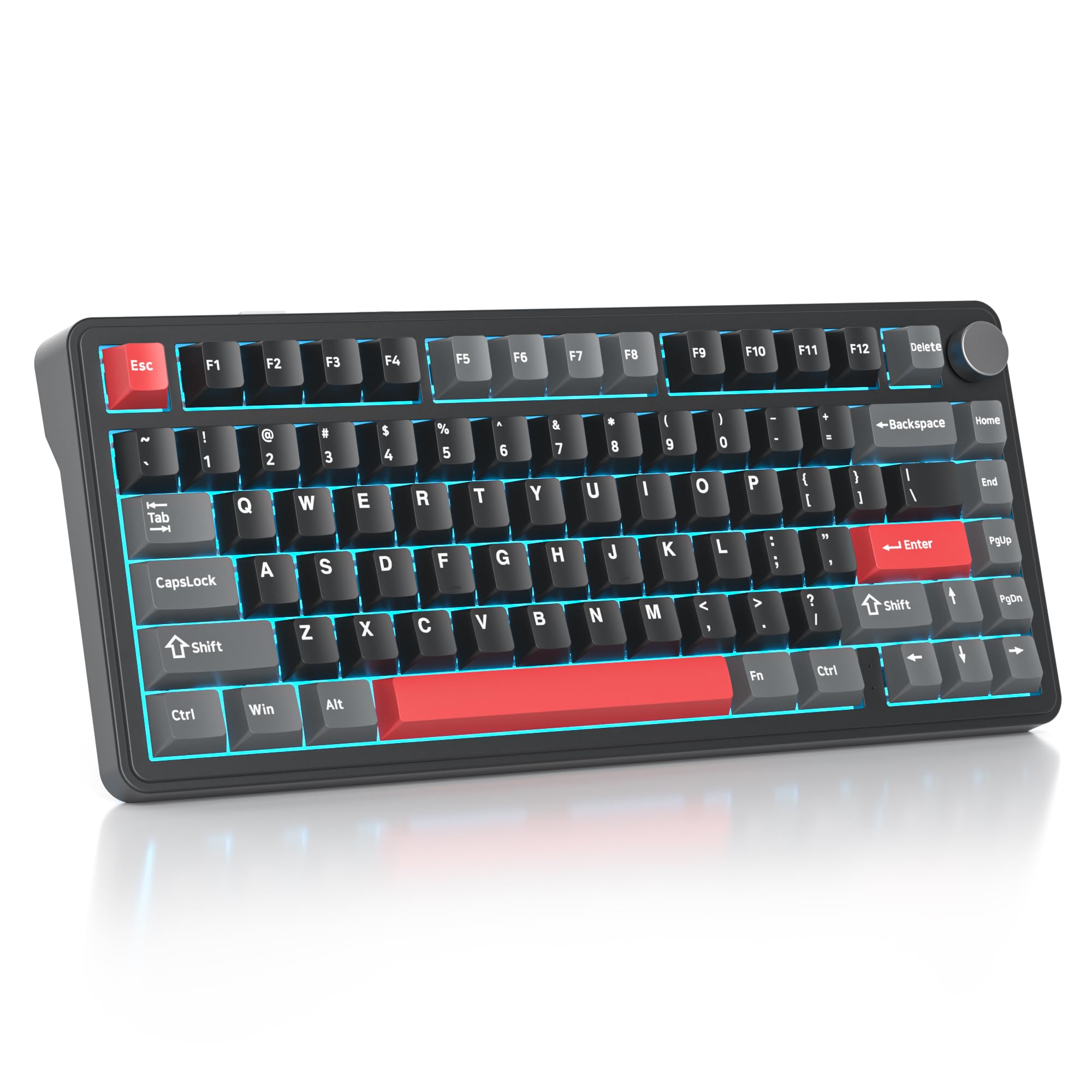 SOLIDEE 75 Percent Mechanical Keyboard with Knob,Bluetooth 5.0/2.4GHz ...