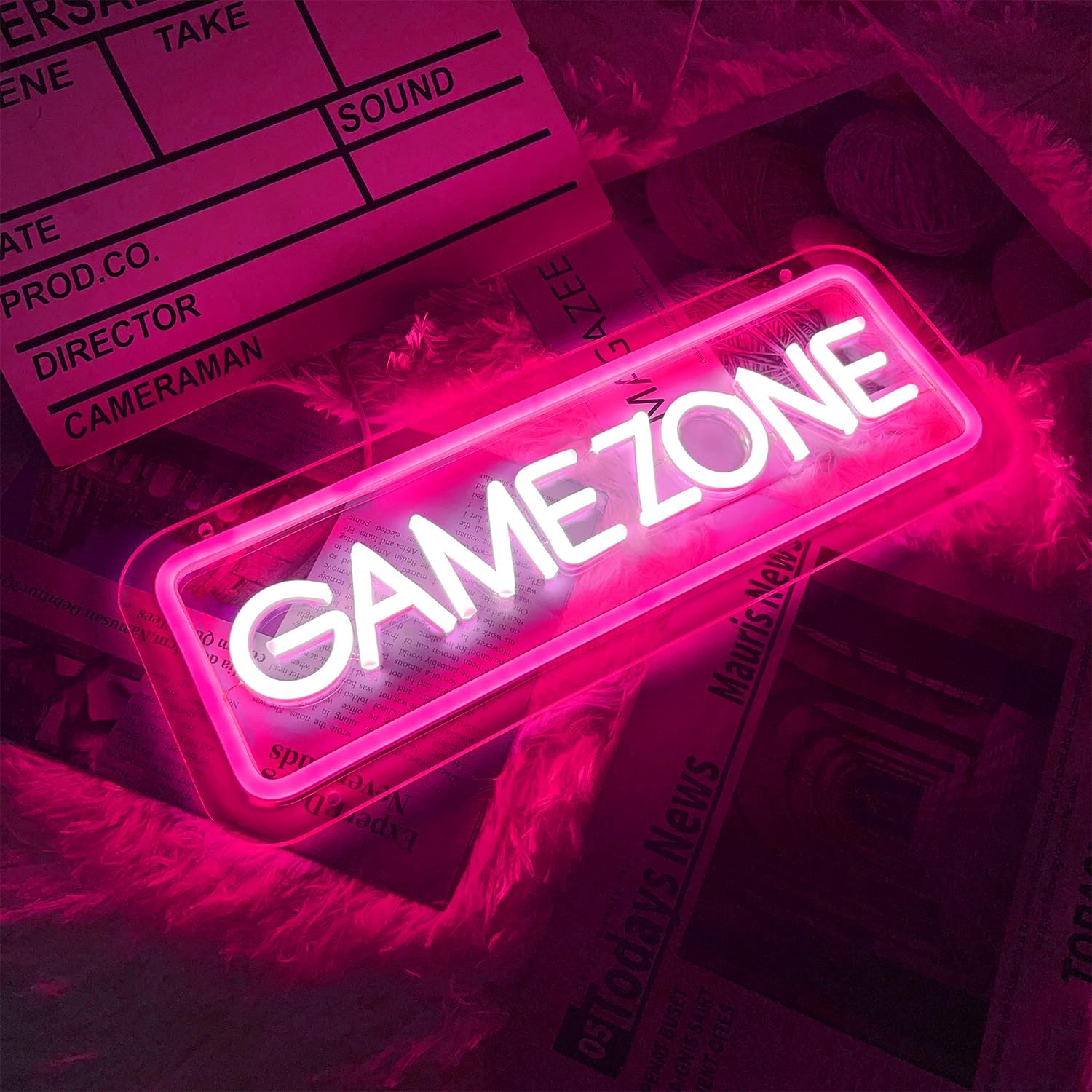 Gamer Neon Sign Dimmable Game Zone Neon Signs for Game Room Decor ...