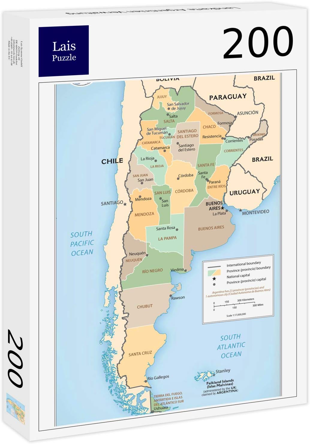 Lais Puzzle Mapa Administración de Argentina 200 Piezas : Amazon.com.mx ...