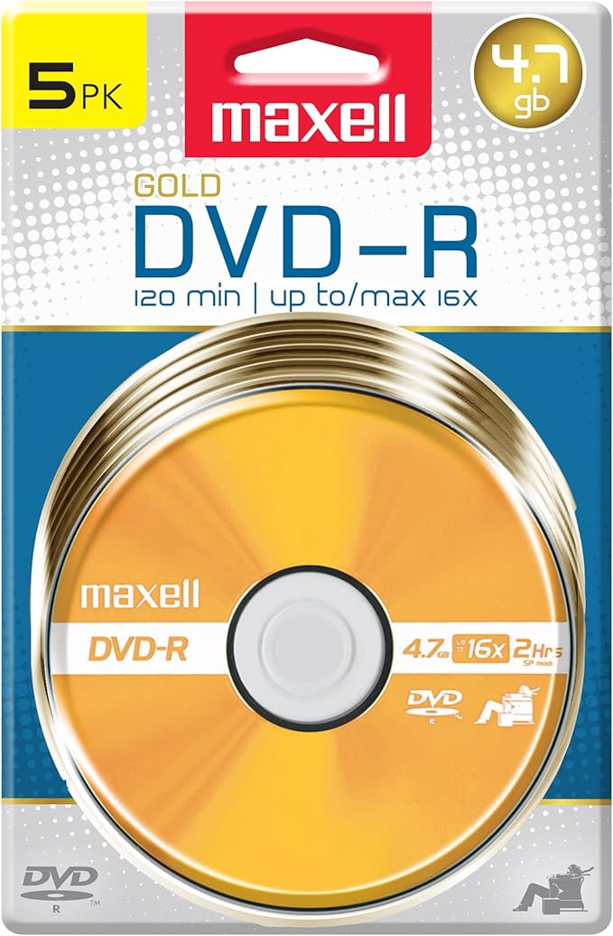 Amazon.co.jp: Maxell 638033 DVD-R COLOR 5PK CARD Recordable Discs 4.7GB 16X 120 Min 5 Pk [オンデマンド ...
