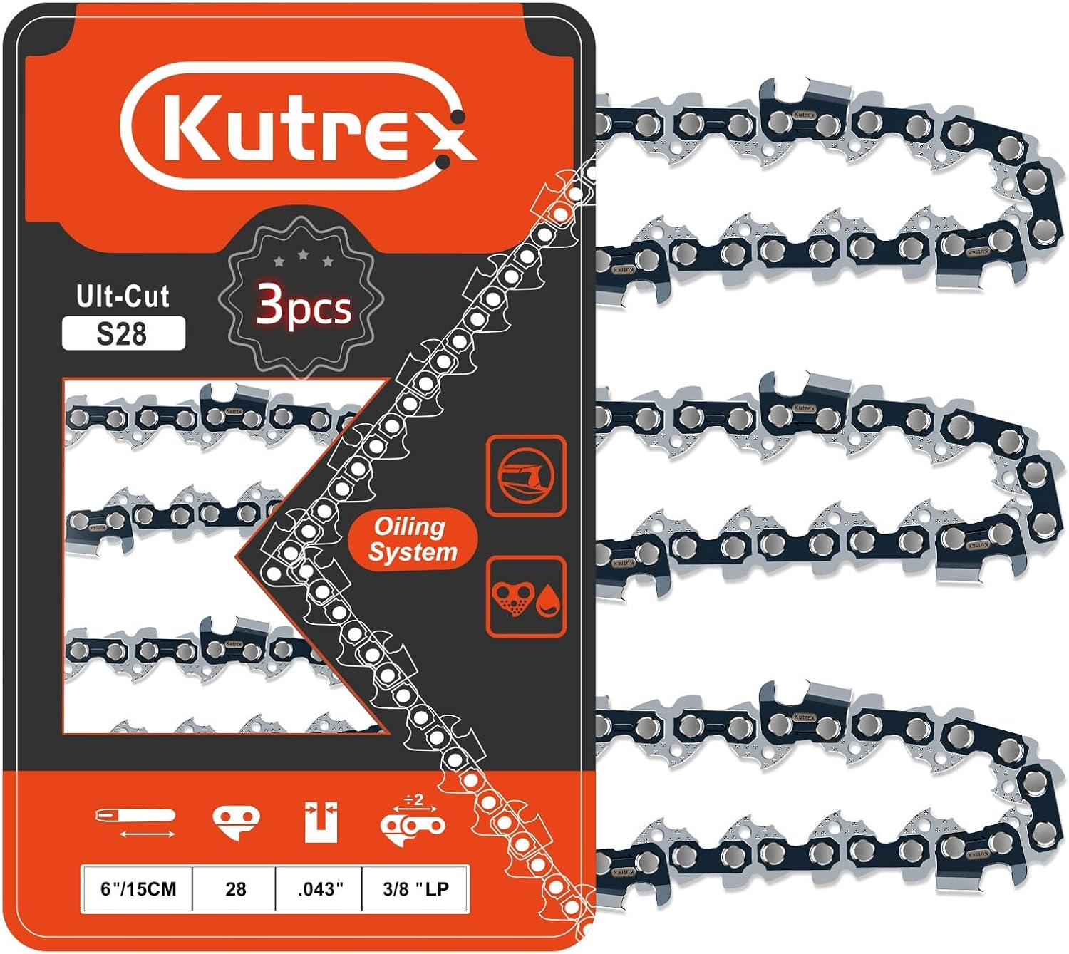 Amazon.com: Kutrex 6 Inch Chainsaw Replacement Chain for Husqvarna ...