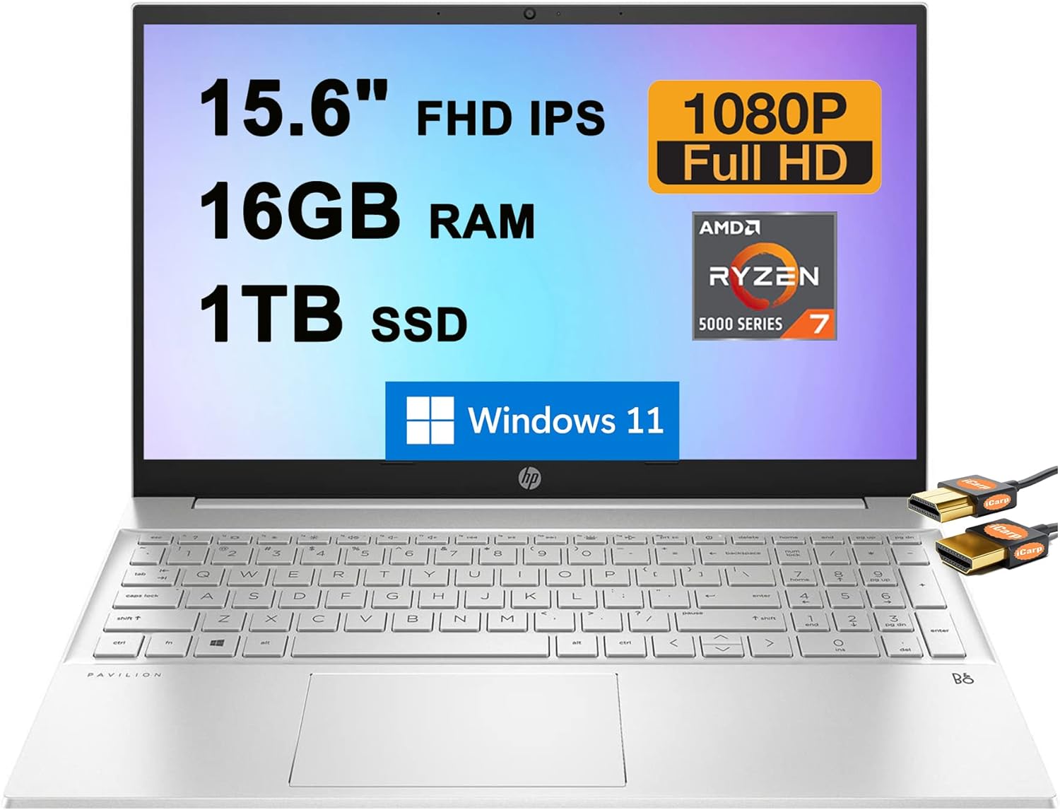 HP Pavilion 15 Business Laptop 15.6″ FHD IPS BrightView pantalla táctil AMD 5000 Series Octa ...