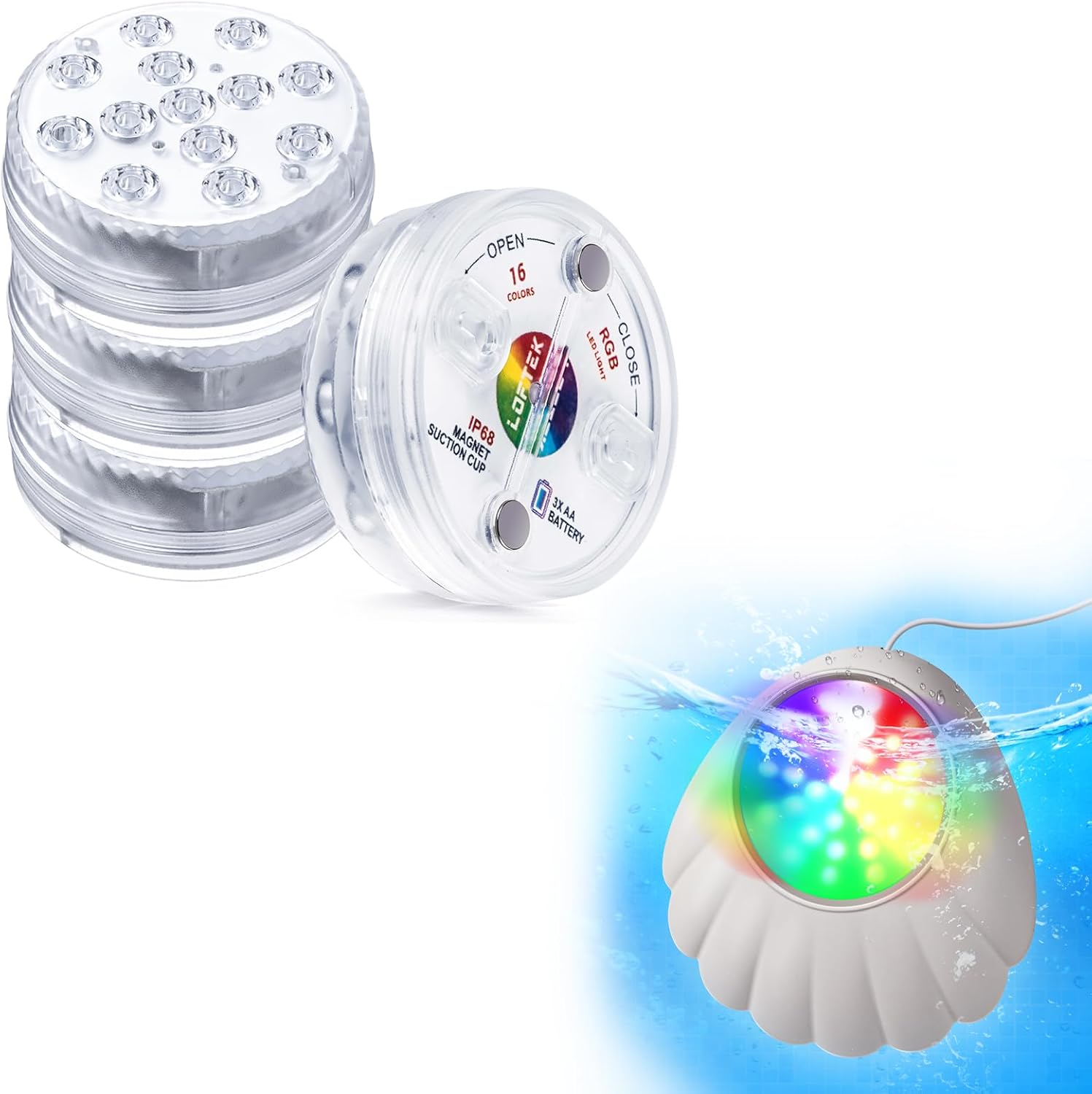 Amazon.com: LOFTEK Submersible LED Lights with Remote,Pool Lights with ...