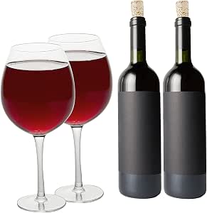 Amazon.com | Extra Large Wine Glasses (2 Pack) - 33.5 oz per Giant ...