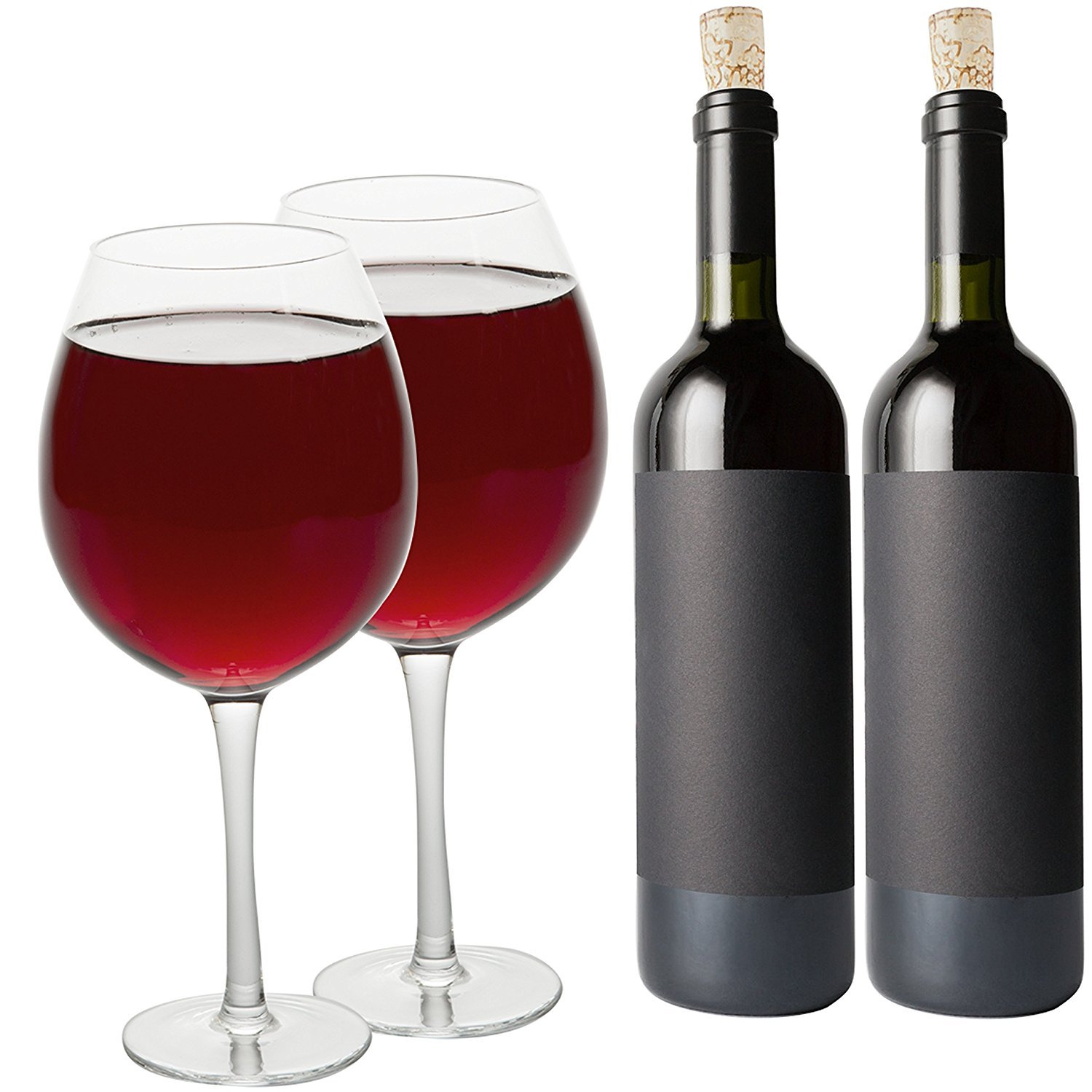 Amazon.com | Extra Large Wine Glasses (2 Pack) - 33.5 oz per Giant ...