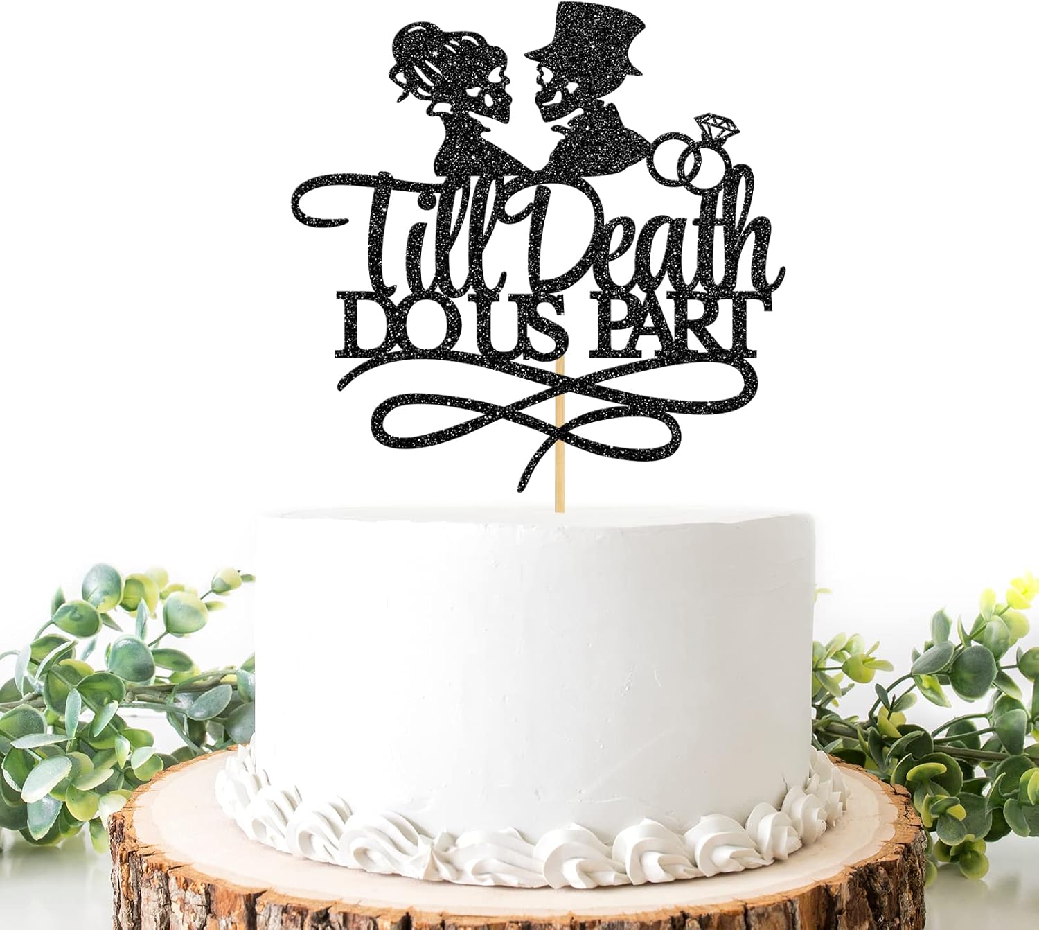 Amazon.com: Helewilk Till Death Do Us Part Cake Topper, Wedding Cake ...