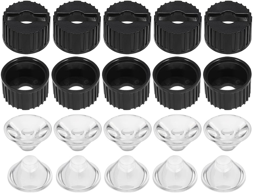 Amazon.com: uxcell 10 pcs 20mm LED Lens 60 Degree with Black Holder for ...