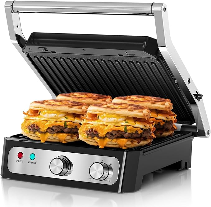 Amazon.com: Panini Press Sandwich Maker - CACHOO Electric Indoor Grill ...