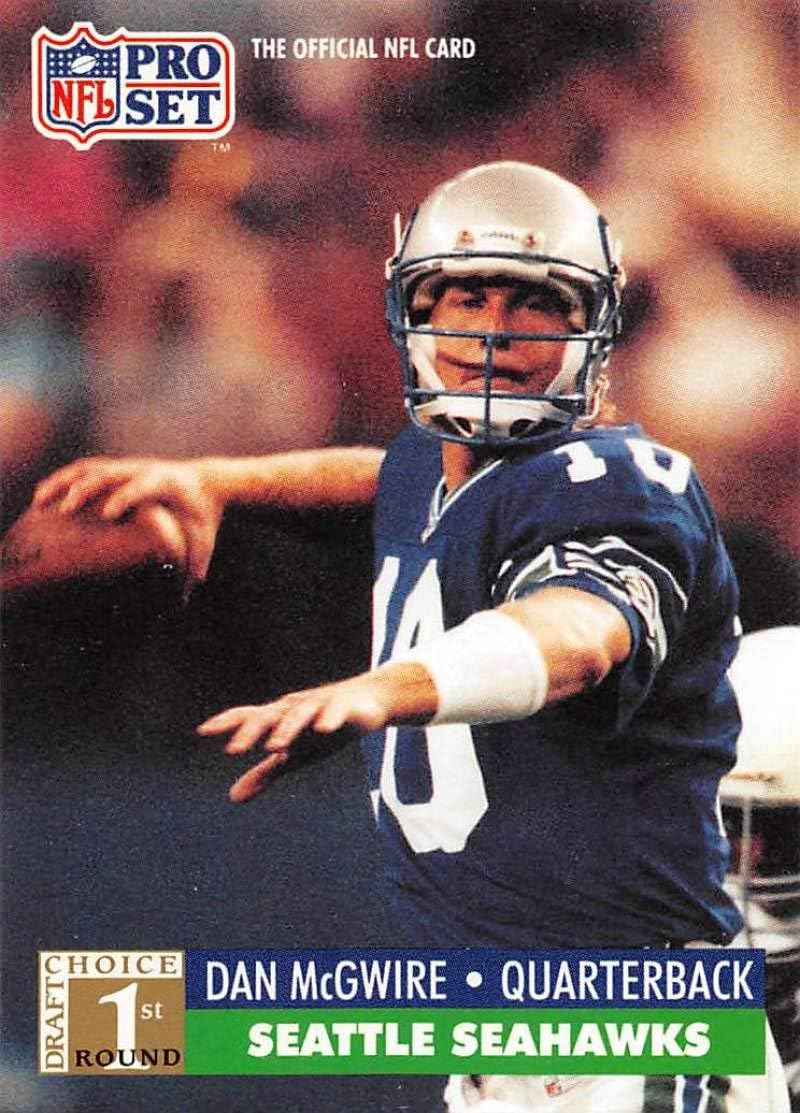 Amazon.com: 1991 Pro Set Football #745 Dan McGwire RC Rookie Seattle ...