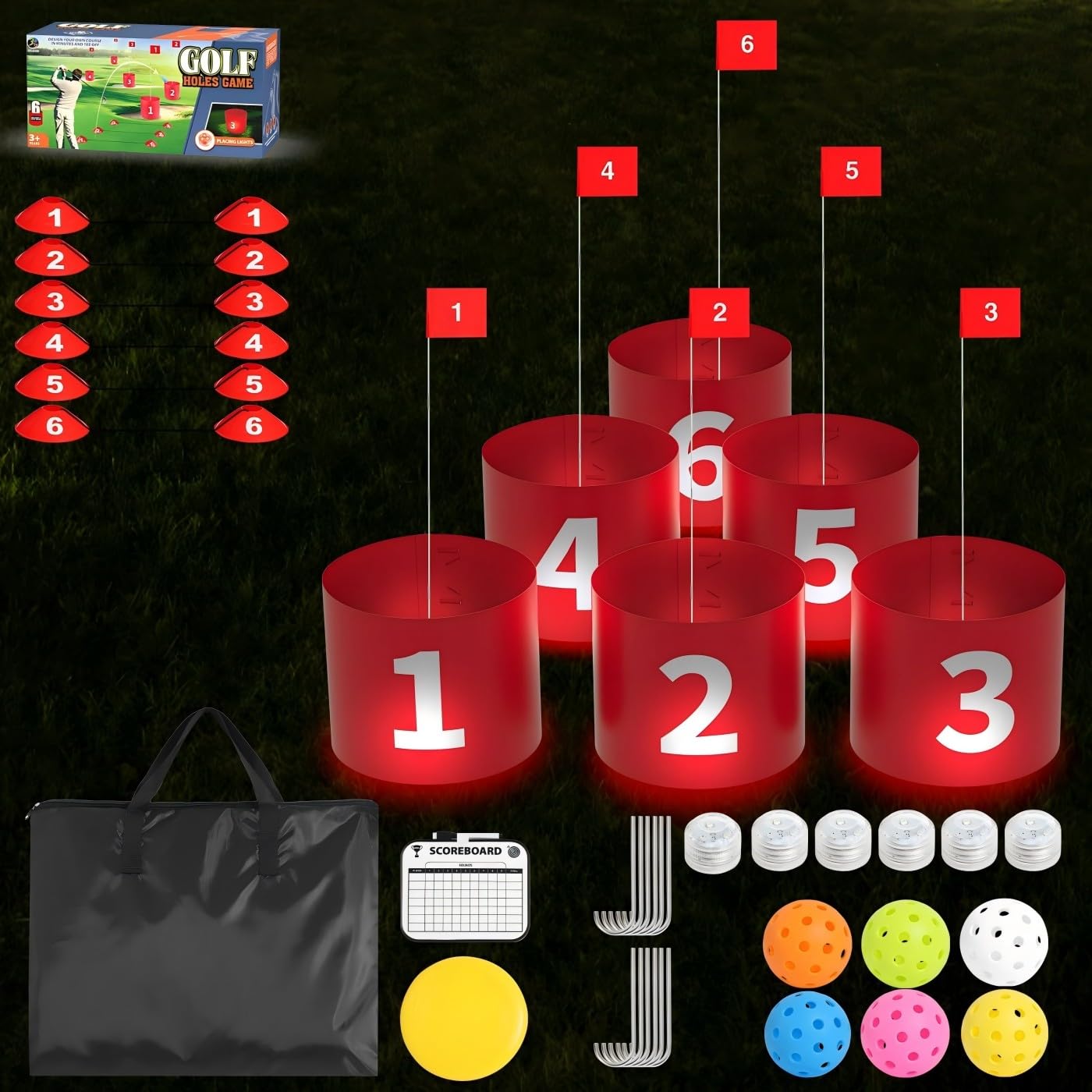 Amazon.com: FOOING Golf Games, Golf Yard Games with LED Light, Portable ...