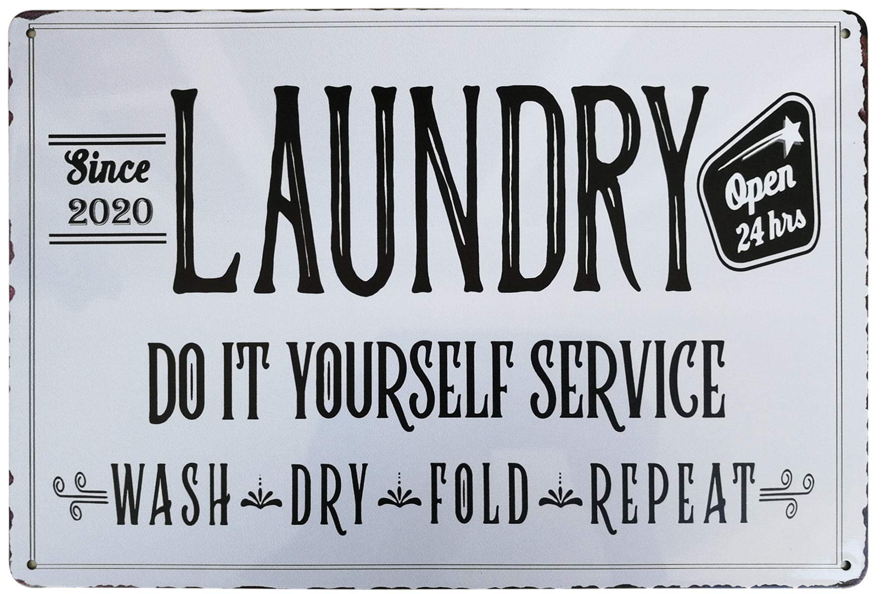 Amazon.com: PXIYOU Wash Dry Fold Repeat Laundry Room Decor Vintage ...