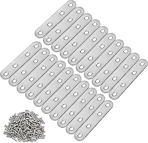 20 Pcs Flat Plate Brackets Support, Straight Brace Flat Corner ...