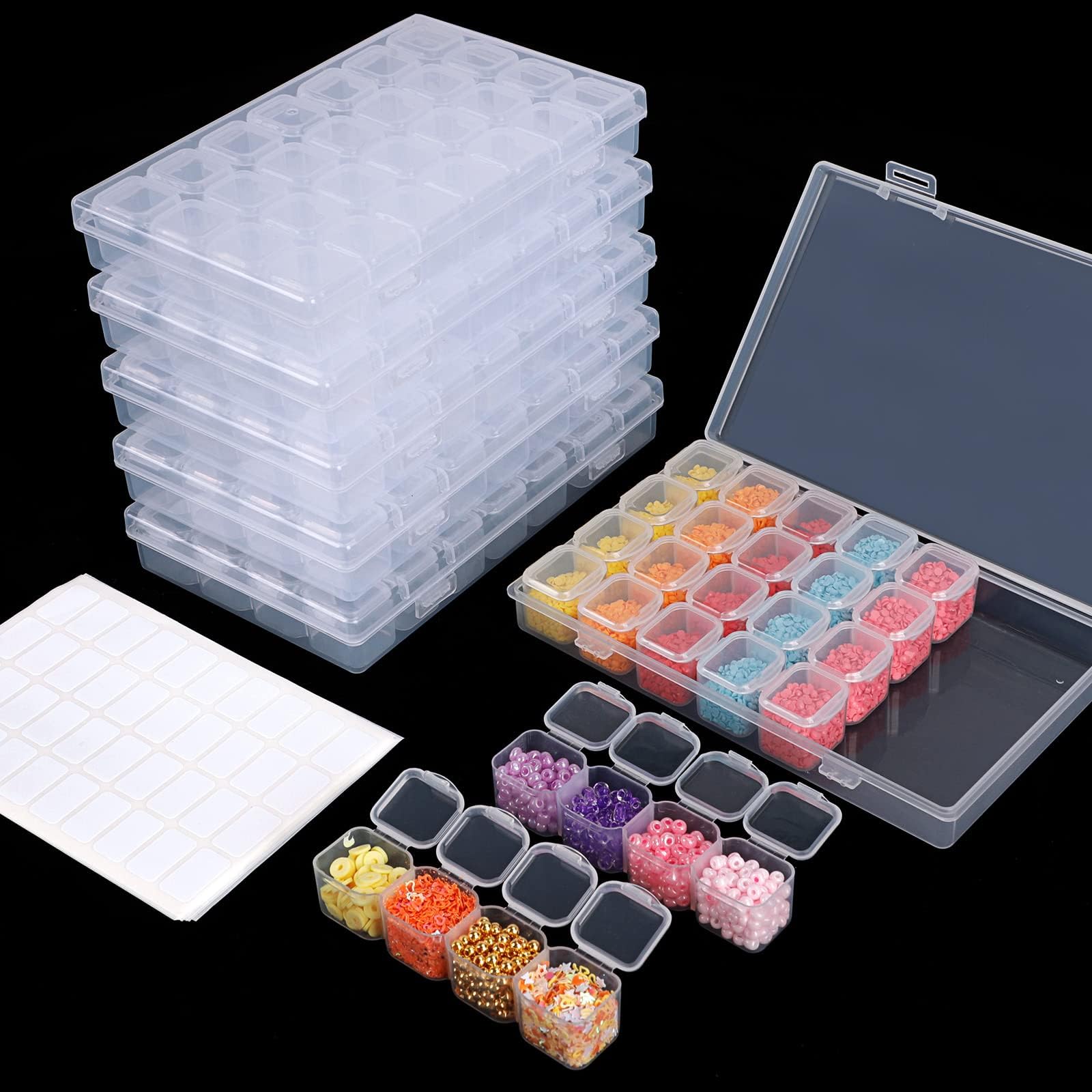 Amazon.com: Diamond Painting Storage Boxes, 60 Slots Bead Storage with ...