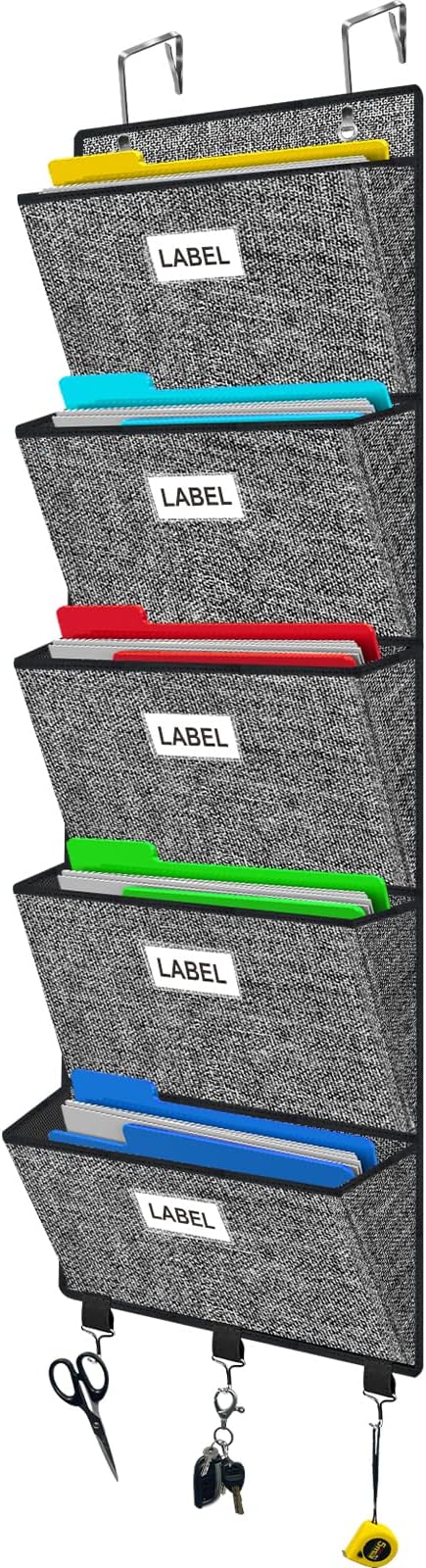 Over the Door File Organizer, Hanging Wall File Folders Organizer with ...