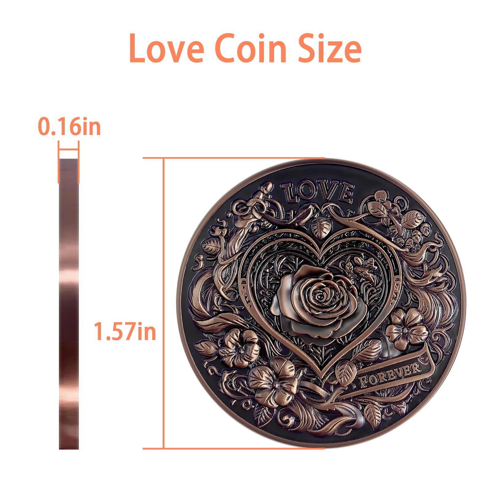 Rose Golden Romantic Token Gift Love Challenge Coin With Rose Design ...