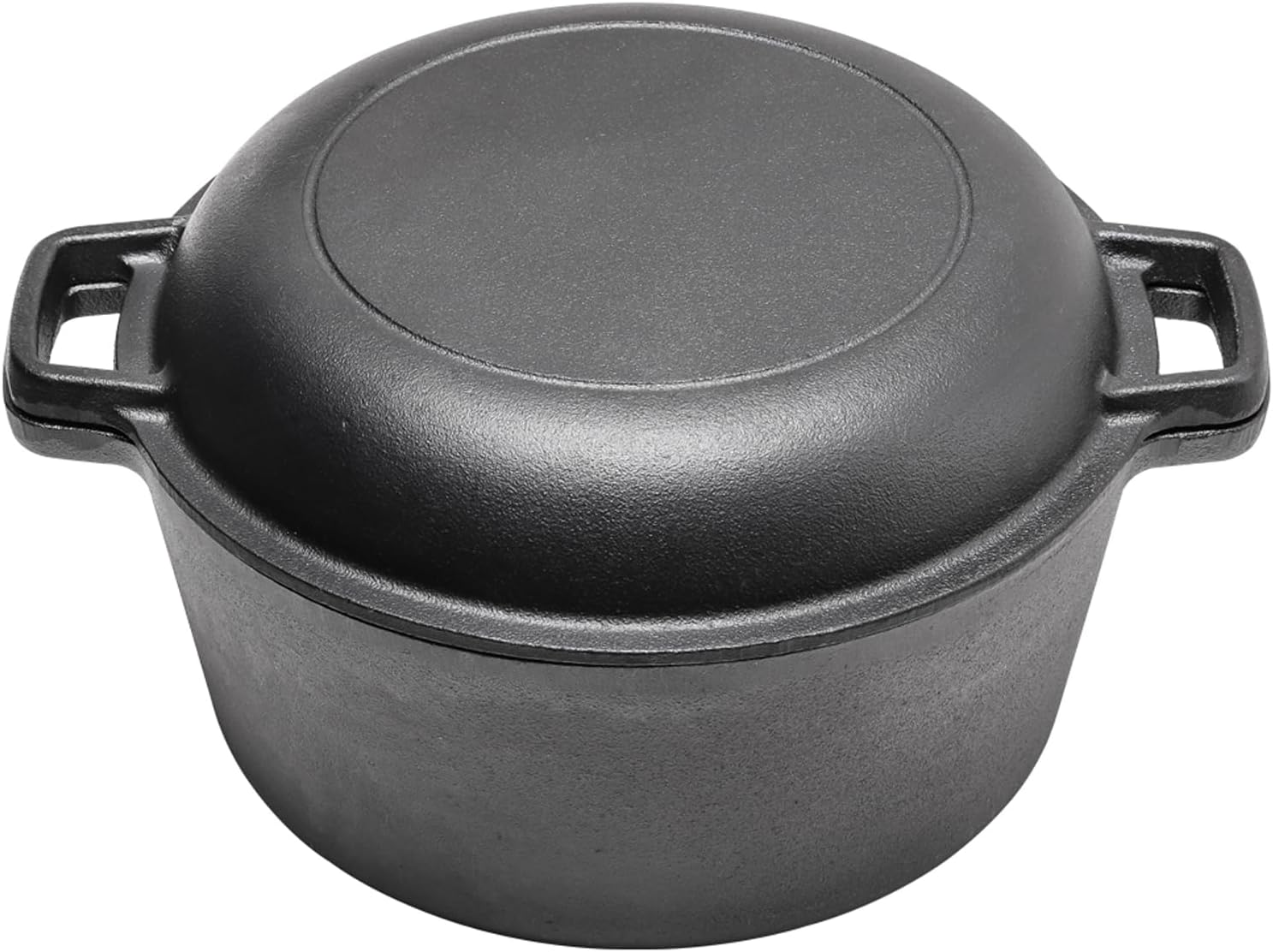 Warmiehomy Cast Iron Dutch Oven,4.5L 26cm 2 in 1 Pre-Seasoned Cookware ...