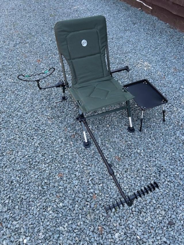 Fishing Chair with Table Adjustable Legs,Umbrella arm,Feeder arm, Rests ...