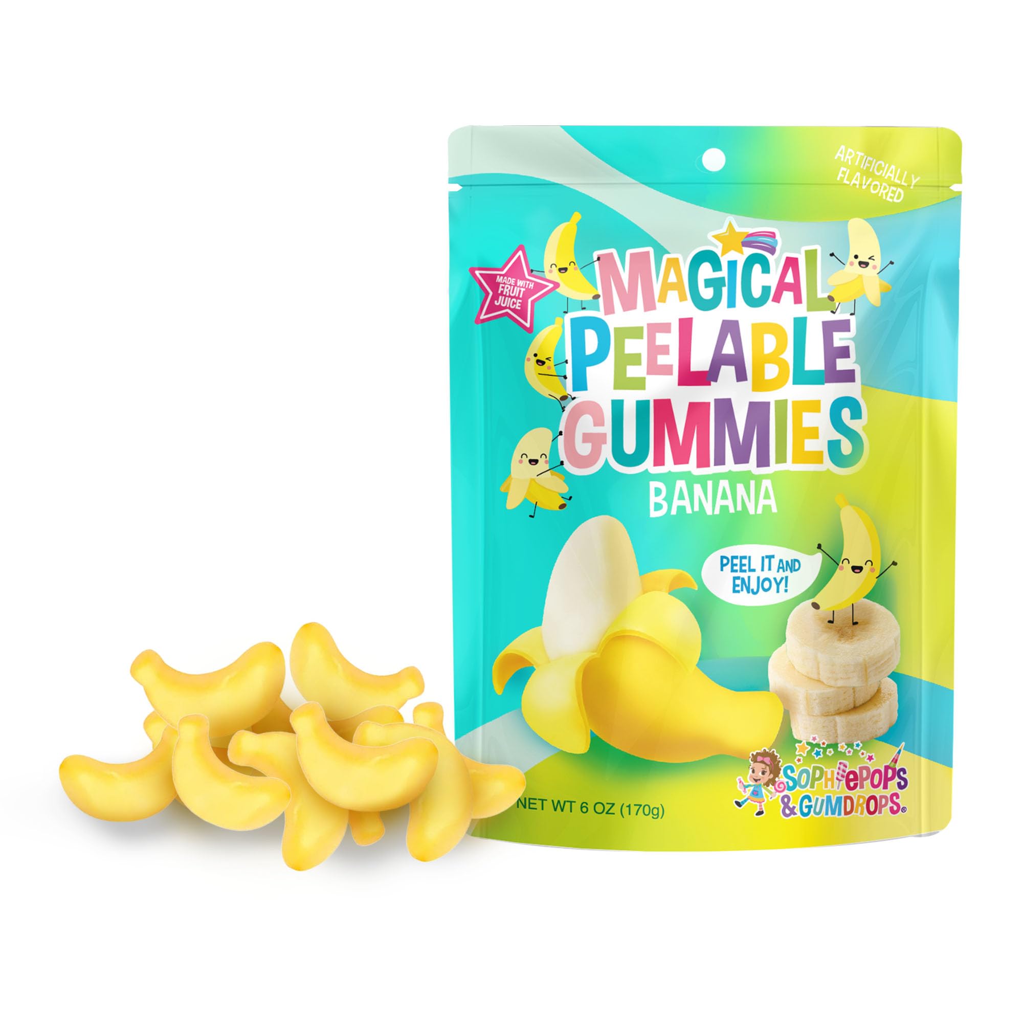 Amazon.com : Sophiepops & Gumdrops Magical Peelable Banana Gummies ...