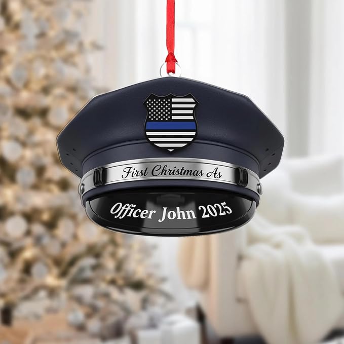 Amazon.com: Personalized Police Christmas Ornament, Cop Ornament ...