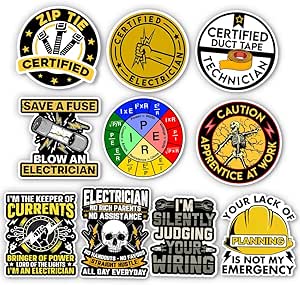Amazon.com: HOSALA (10Pcs-3in) Electrician Sticker Pack, Funny Handyman ...