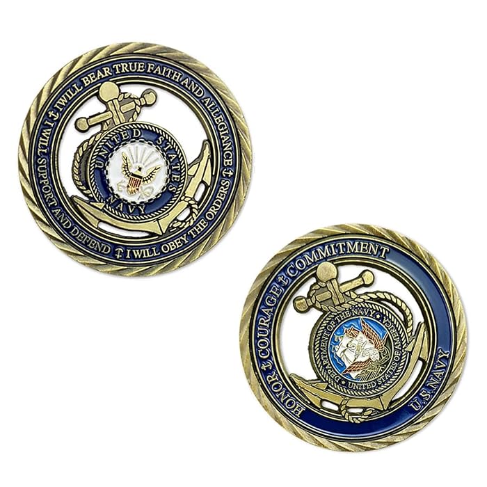 Buy US Navy Core Values Coins Military Challenge Coin Online at ...