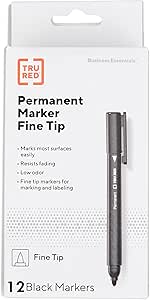 Amazon.com : TRU RED Pen Permanent Markers, Fine Tip, Black, 36/Carton ...