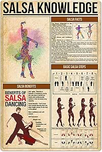 Amazon.com: Salsa Knowledge Metal Signs Dance Classroom Wall Decor ...
