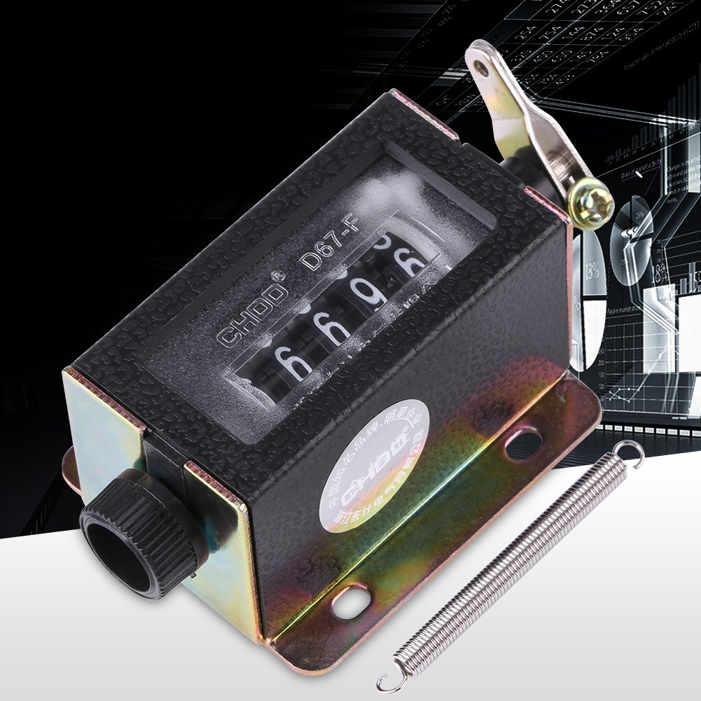 Mechanical Counter, D67-F 5 Digit Mechanical Resettable Manual Hand ...