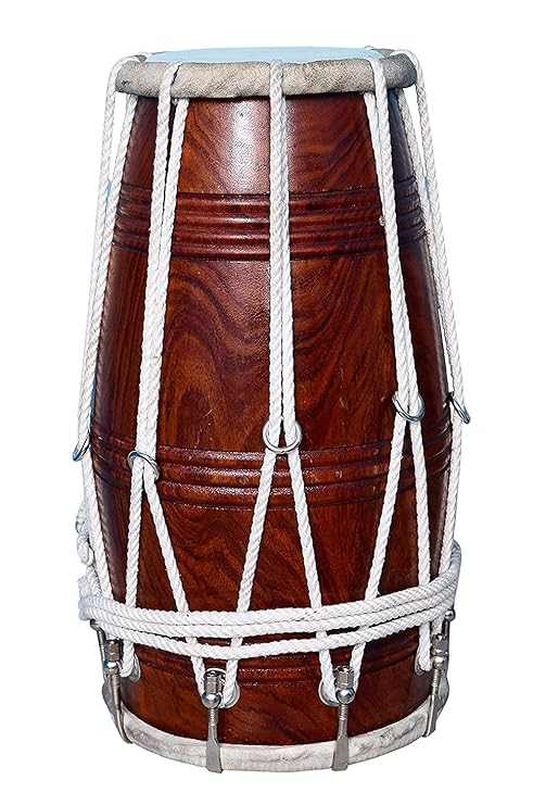MUSIQAA JAHAN® 0989 Special HALF RASSI Dholak Drum Sheesham Wood ...
