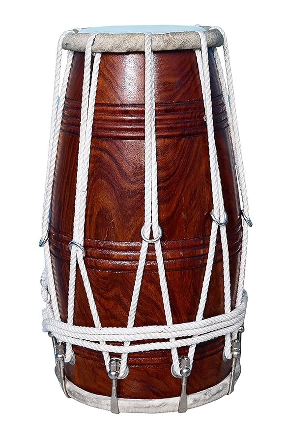 MUSIQAA JAHAN® 0989 Special HALF RASSI Dholak Drum Sheesham Wood ...