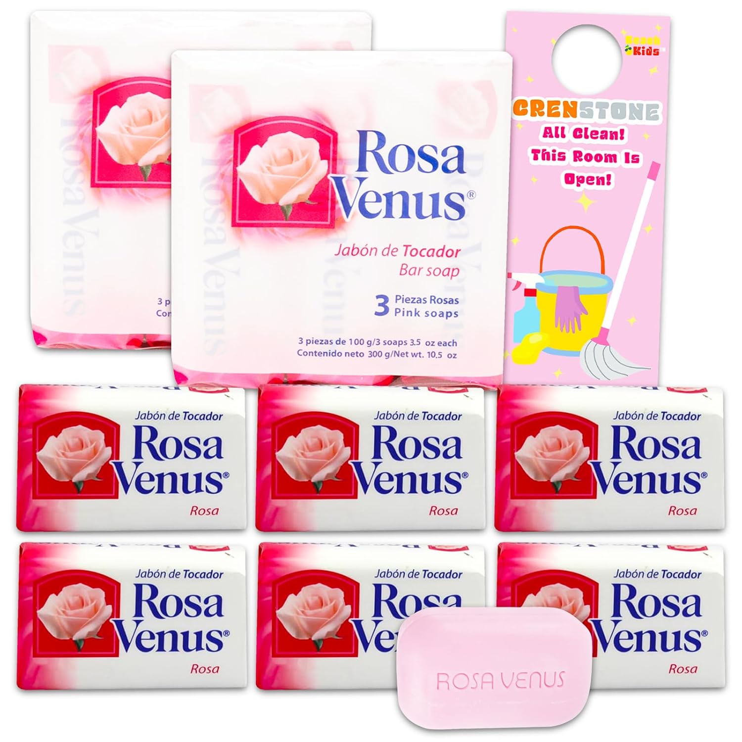 Amazon.com : Rosa Venus Pink Bar Soap Bundle - 6 PACK Rosa Venus Jabon ...