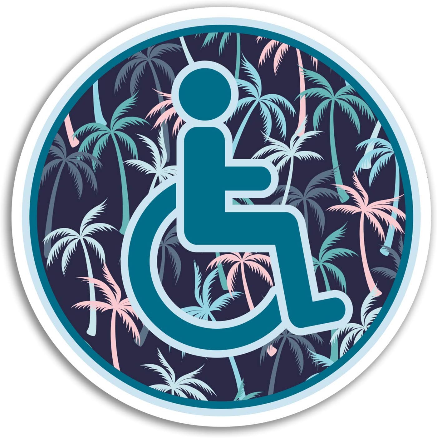 2 x 10cm Tropical Surf Disabled Vinyl Stickers - Mobility Badge Sticker ...
