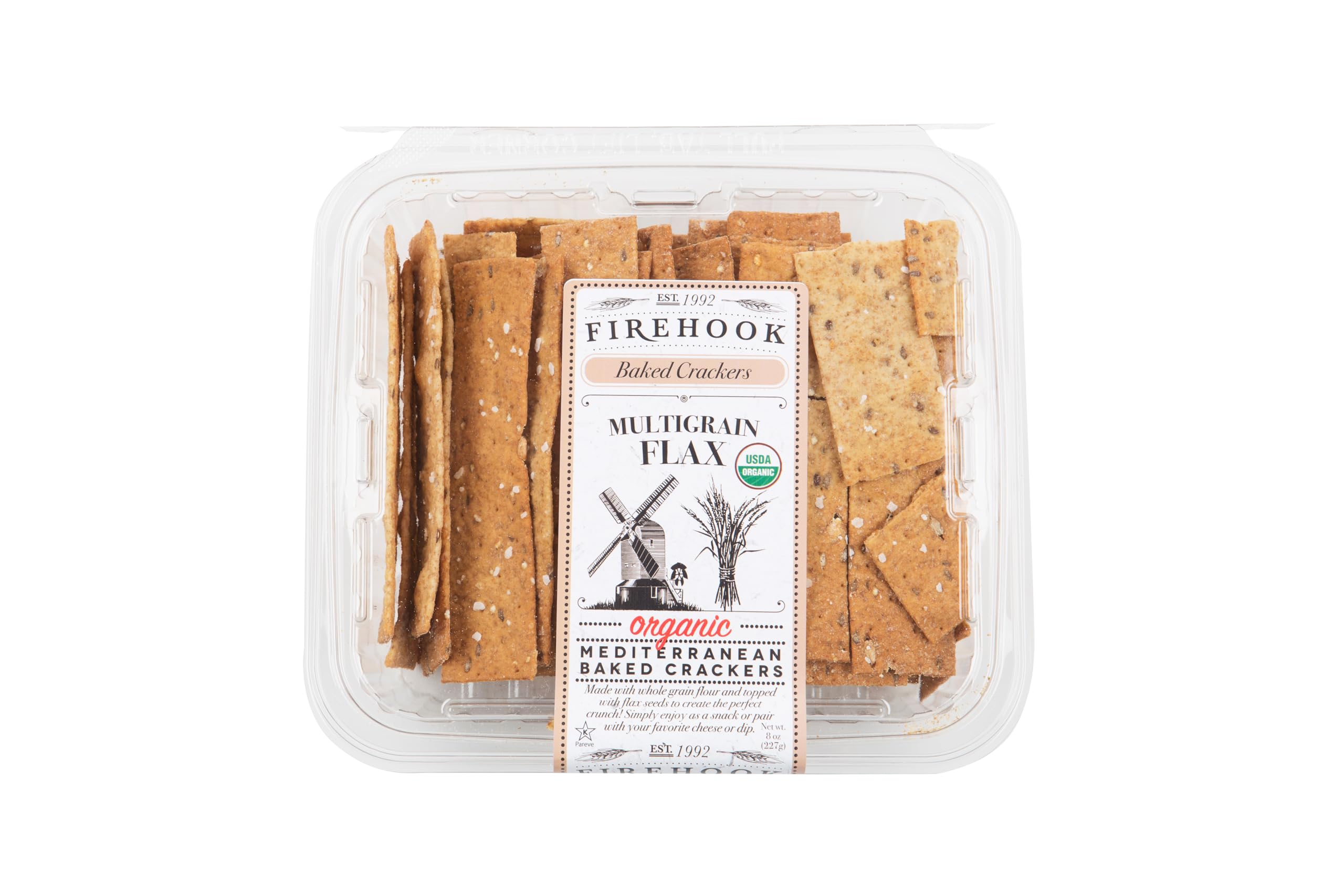Amazon.com: Firehook Baked Crackers Multigrain Flax Crackers, 8 Oz