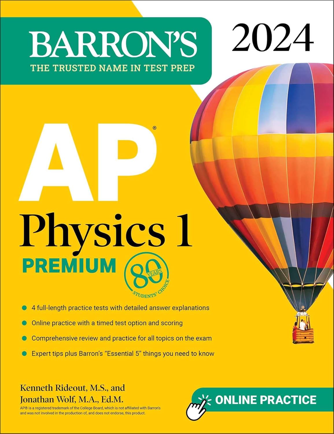 AP Physics 1 Premium, 2024: 4 Practice Tests + Comprehensive Review ...