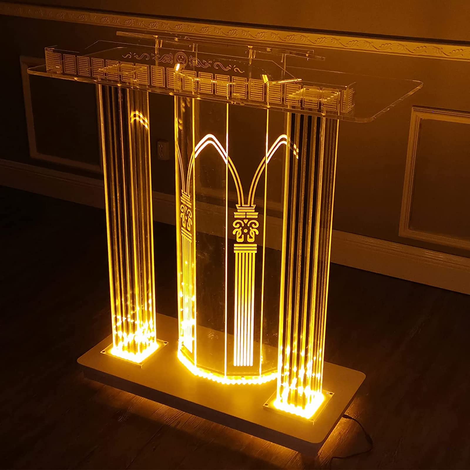 Yzjj Clear Acrylic Podium Stand Portable Church Lectern Podium Churches ...