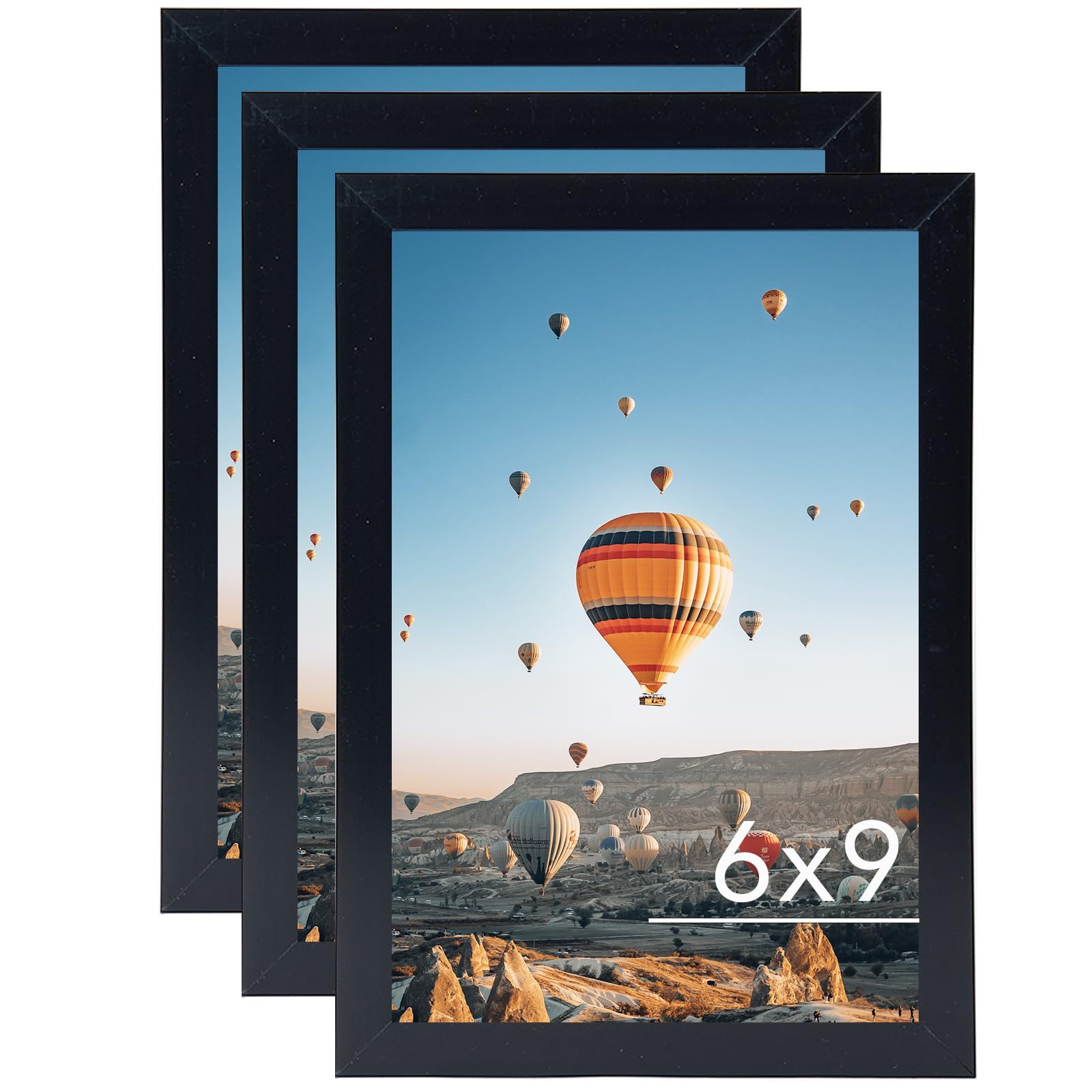 Snapklik.com : JCJMY 6x9 Picture Frame Set Of 3 Black For Wall Hanging ...