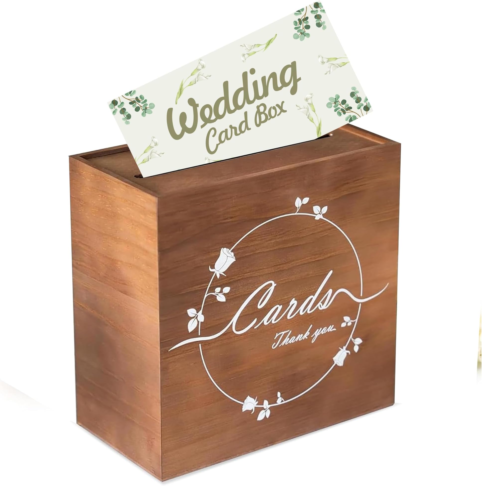 Amazon.com: MyGift Vintage White Wood Wedding Card Box - Decorative ...