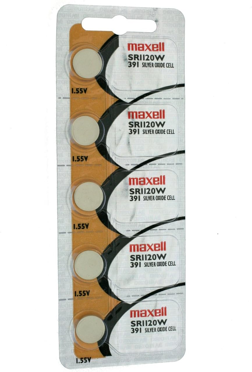 Amazon.com: Maxell SR1120W, 391 Watch Battery Button Cell - 5 Pieces ...