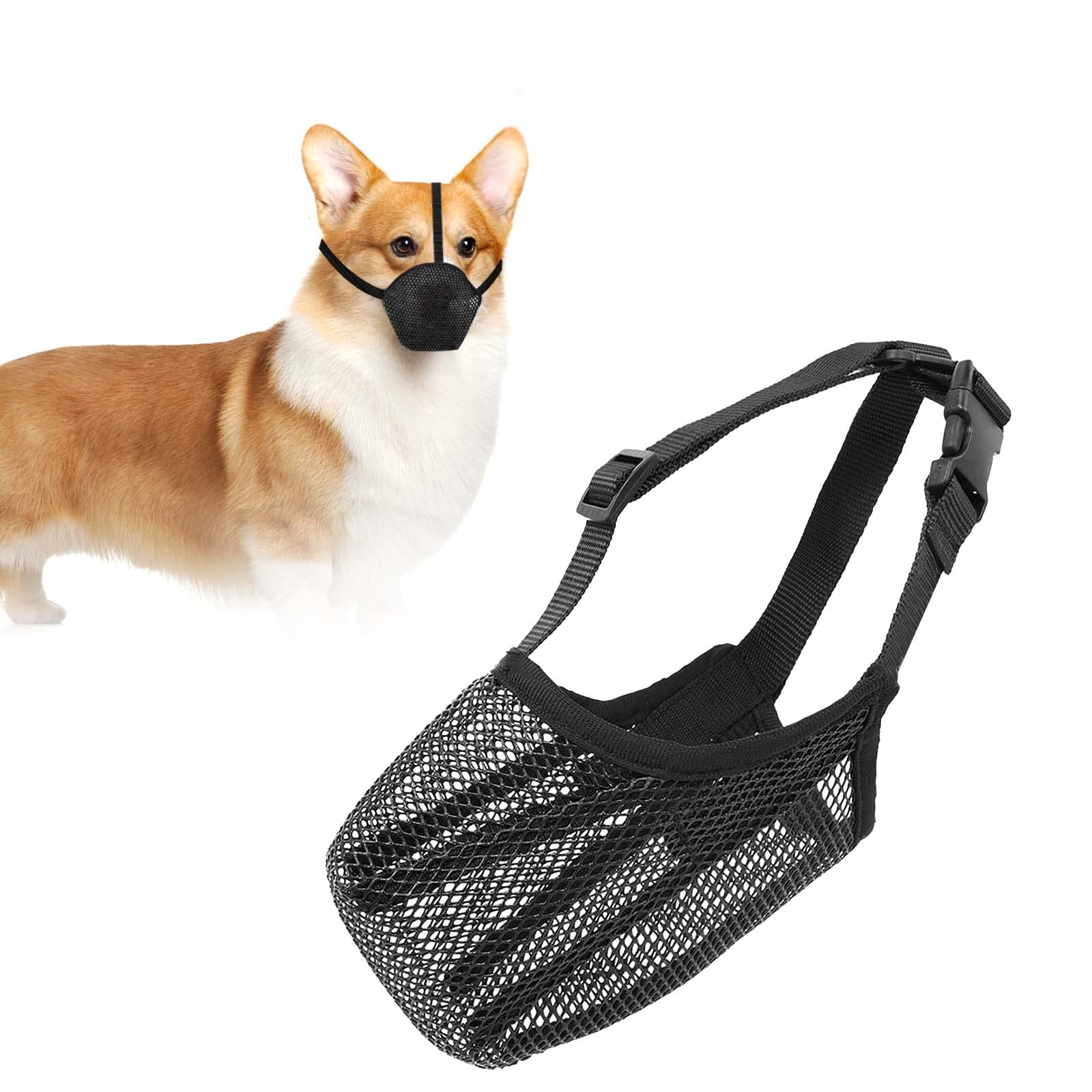 Dog Muzzle, FWLWTWSS Soft Mesh Muzzle Breathable Dog Muzzles for Small ...