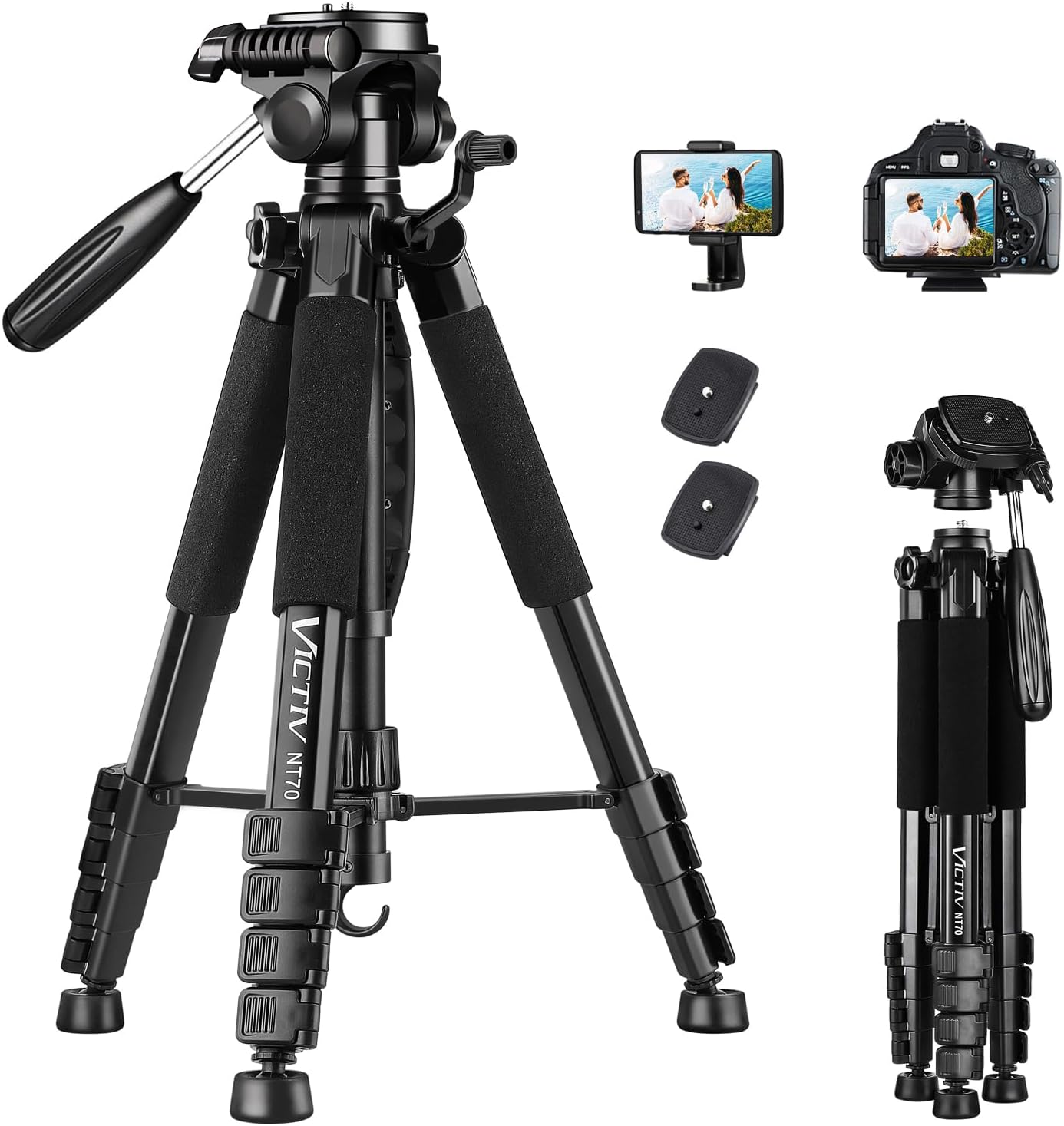 Amazon.com : Fluid Head Tripod, COMAN Video Camera Tripod Monopod ...