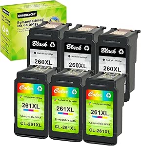 Amazon.com: greencycle 260XL 261XL High Yield Compatible Ink Cartridge ...