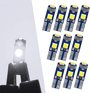Amazon.com: Sodcay 10 PCS Car T5 LED Dashboard Light, 6000K High Brightness 3030 3SMD Chip ...