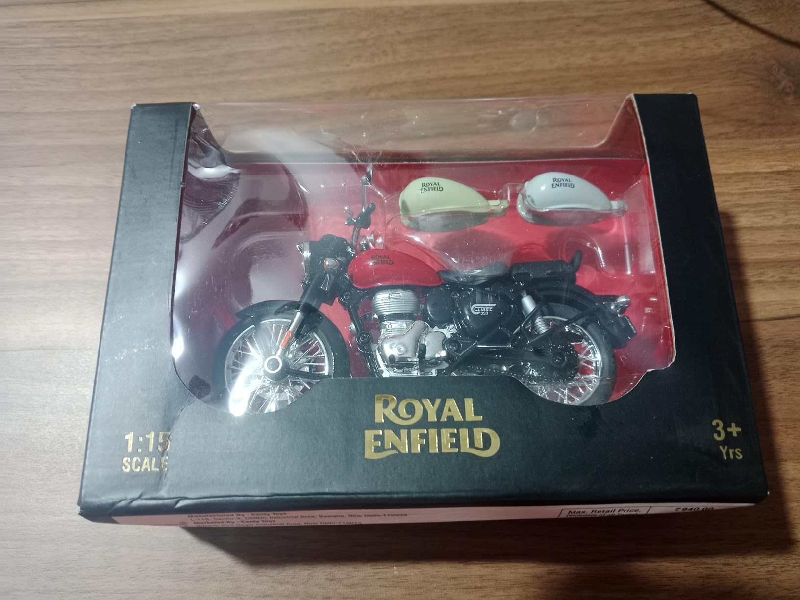 CENTY Toys Royal Enfield 1:15 Scale Diecast Motorcycle Model Toy, Pull ...