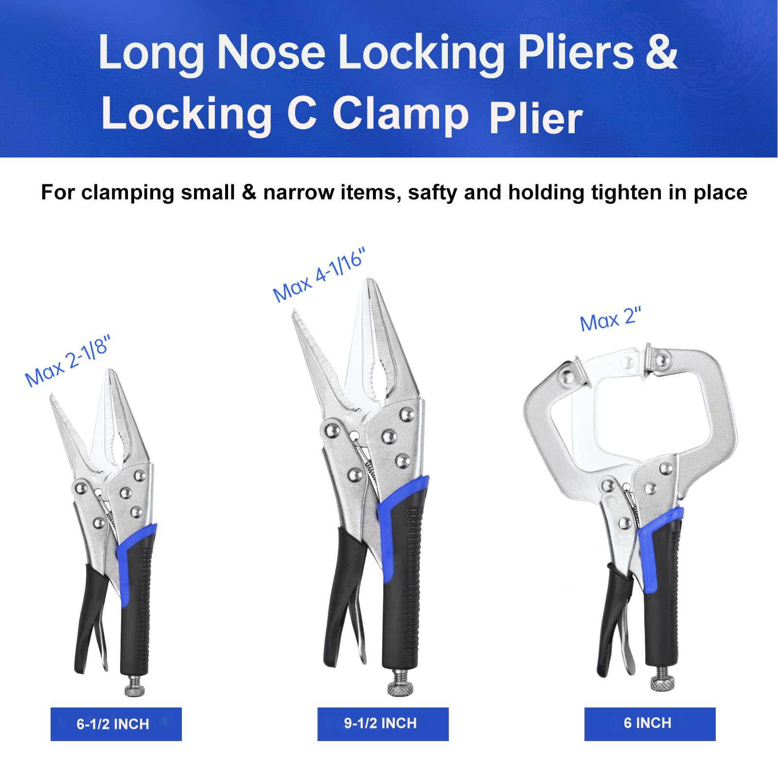 Needle Nose Vice Grips DURATECH Locking Pliers Set - 10-Inch & 6-1/2 ...
