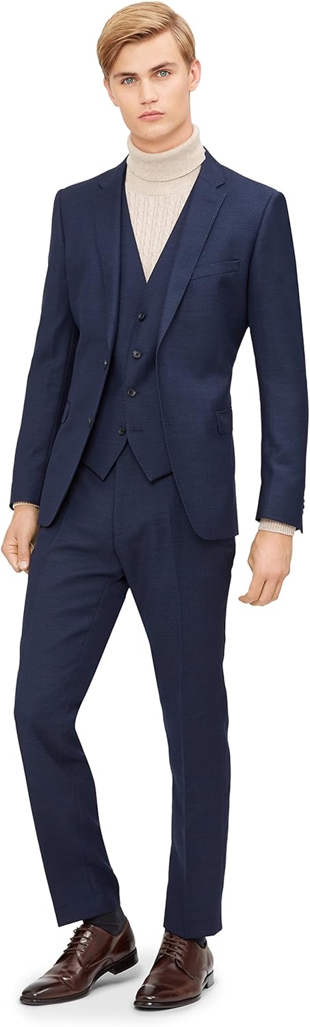 French Connection Men's Slim Fit Navy Jacquard Jacket 40R Blue at ...