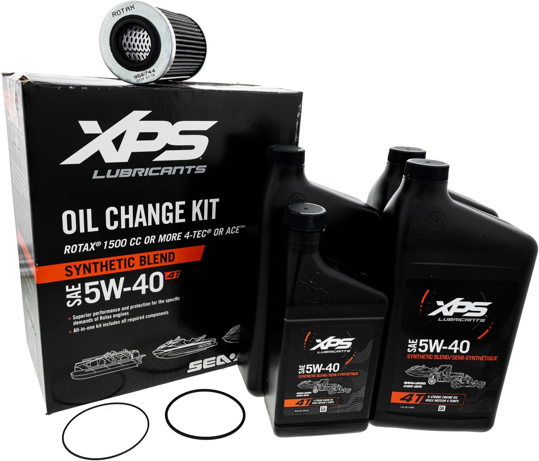 Sea-Doo 4T 5W-40 Synthetic Blend Oil Change Kit for Rotax 1500 cc or ...