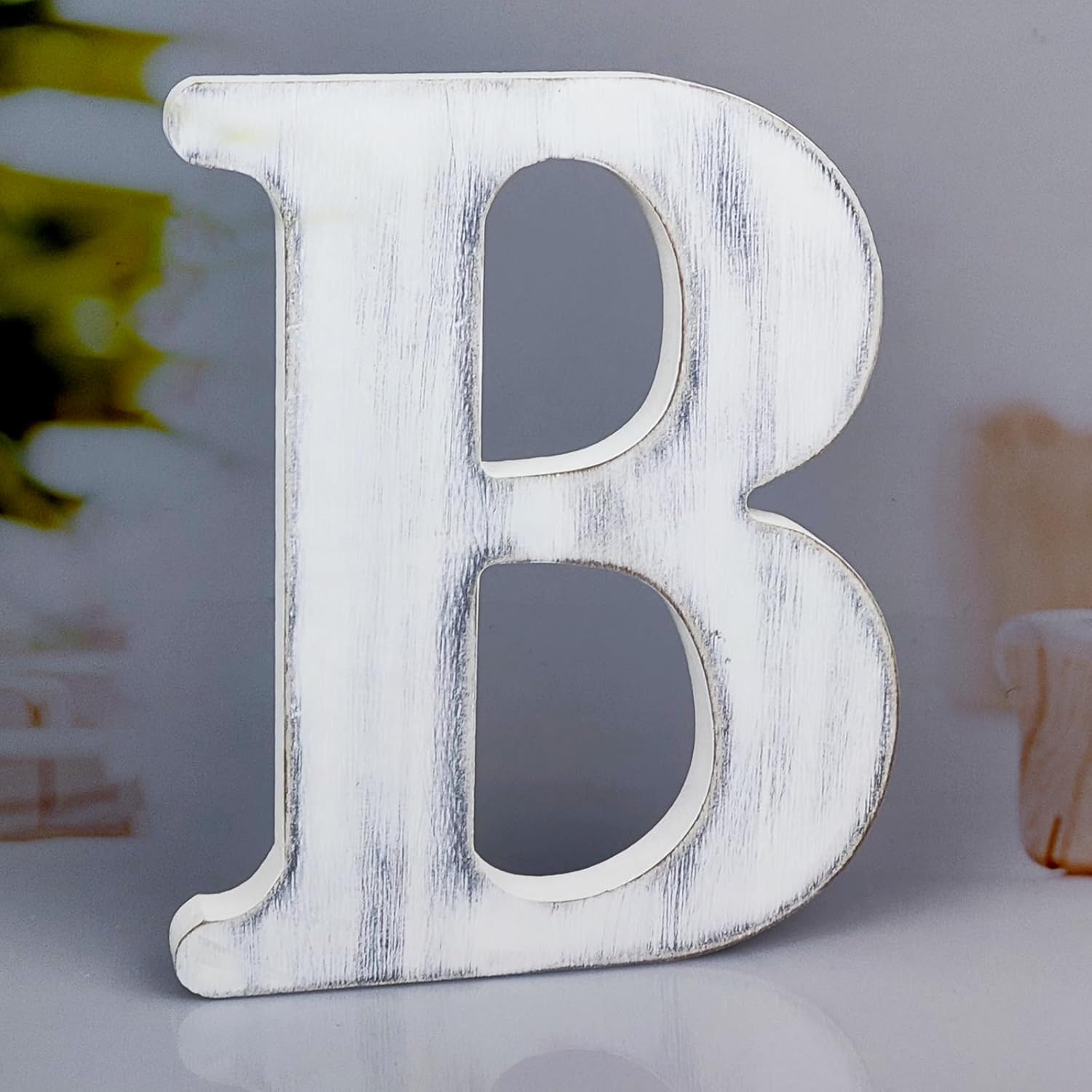 Amazon.com: WOODOUNAI 8 Inch Rustic White Wood Letters Unfinished Wood ...