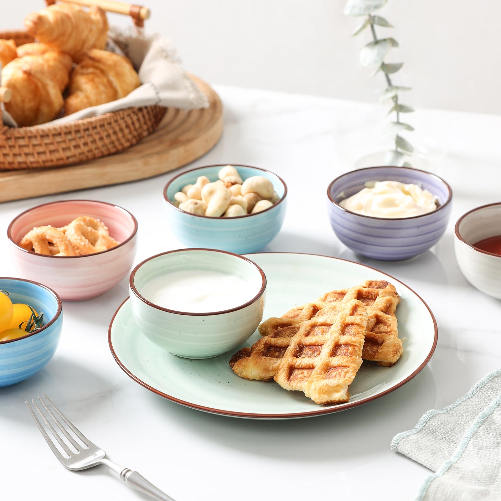 Snapklik.com : Ceramic Mini Bowls, 4 OZ Dipping Bowls, 3.5 Inch ...