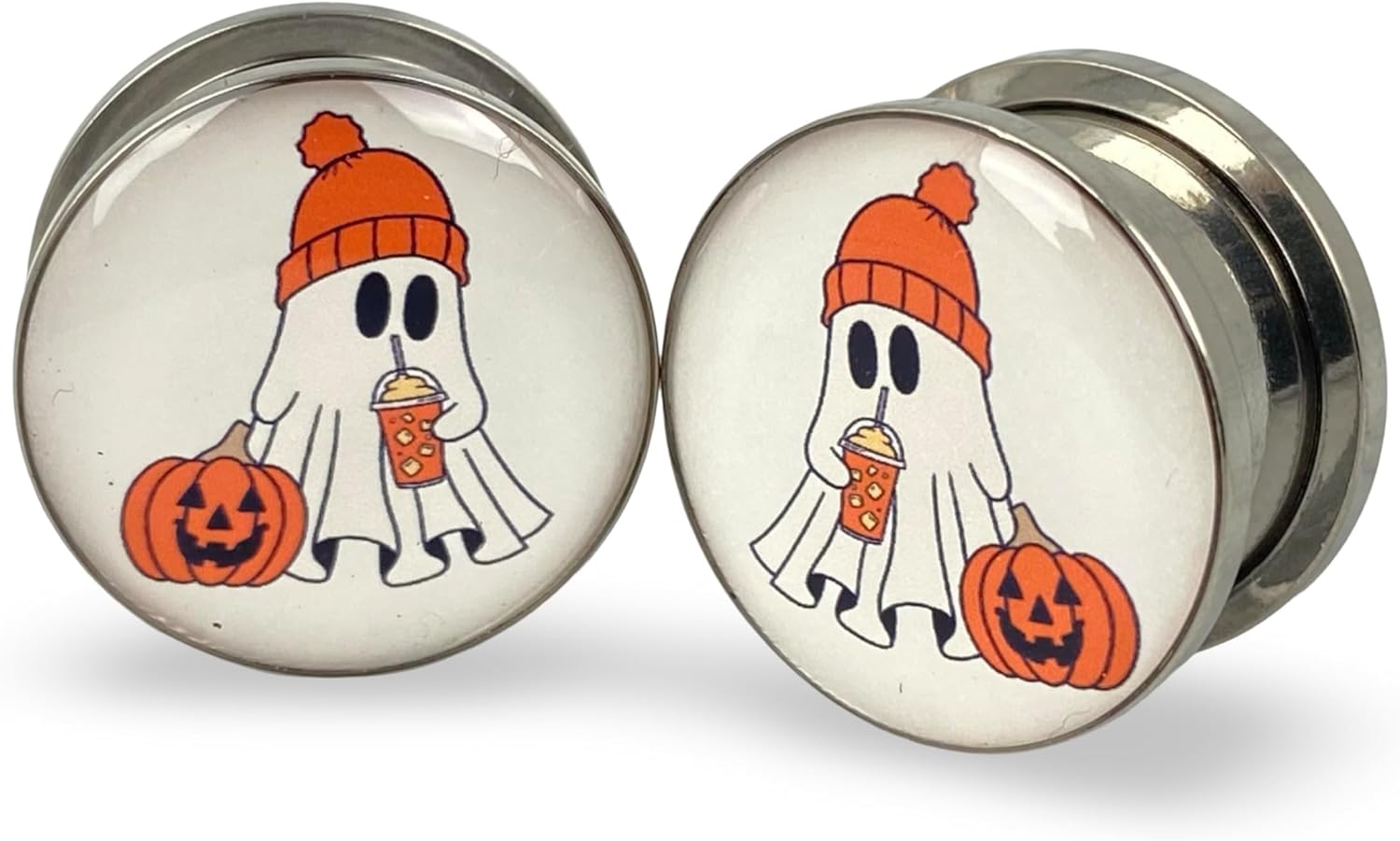 Amazon.com: Pair of Screw on Cute Ghost Style 3 Picture Plugs (9/16 ...